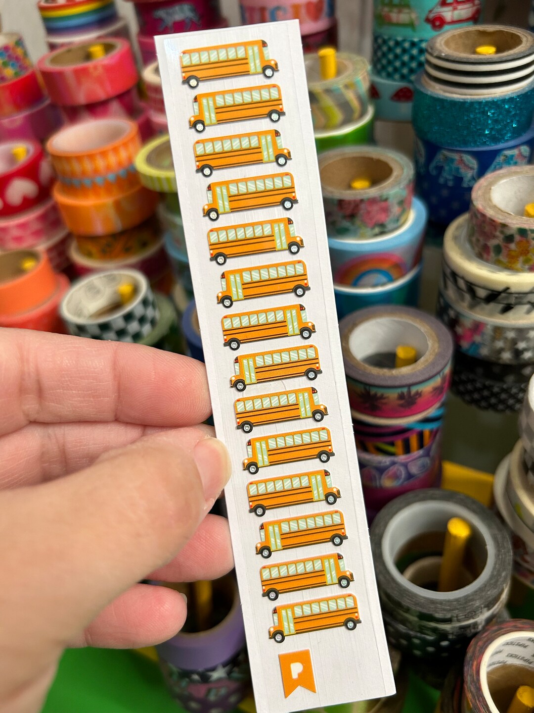 Mini Yellow School Bus Stickers Strip - Etsy