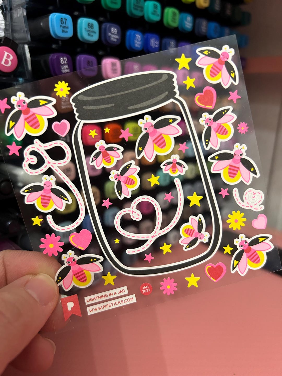 Neon Lightning Bugs Firefly Jar Stickers - Etsy