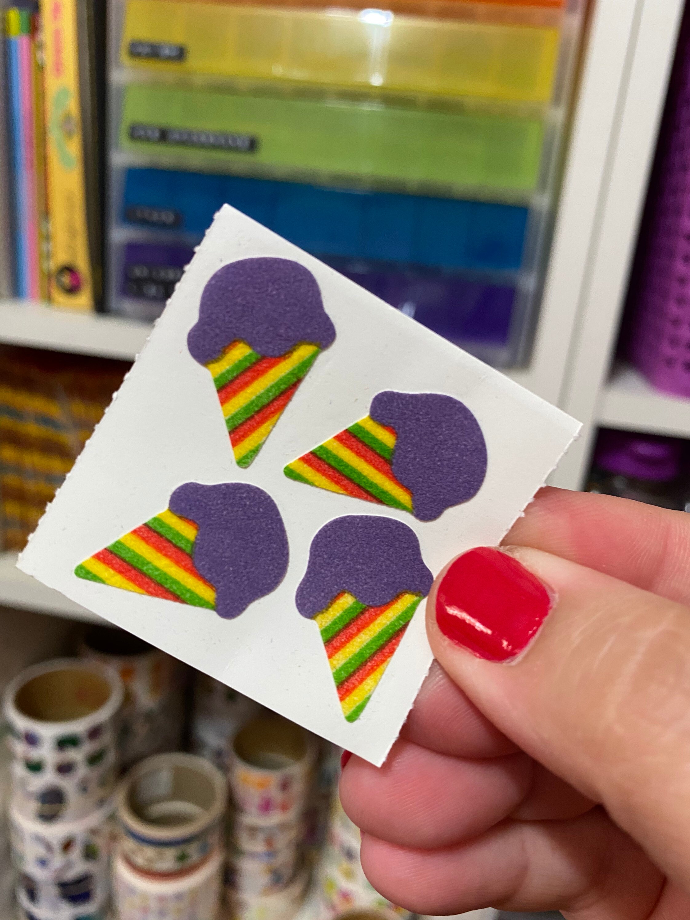 Vintage Fuzzy Ice Cream Cone Stickers Great 7 Seven Snowcone | Etsy