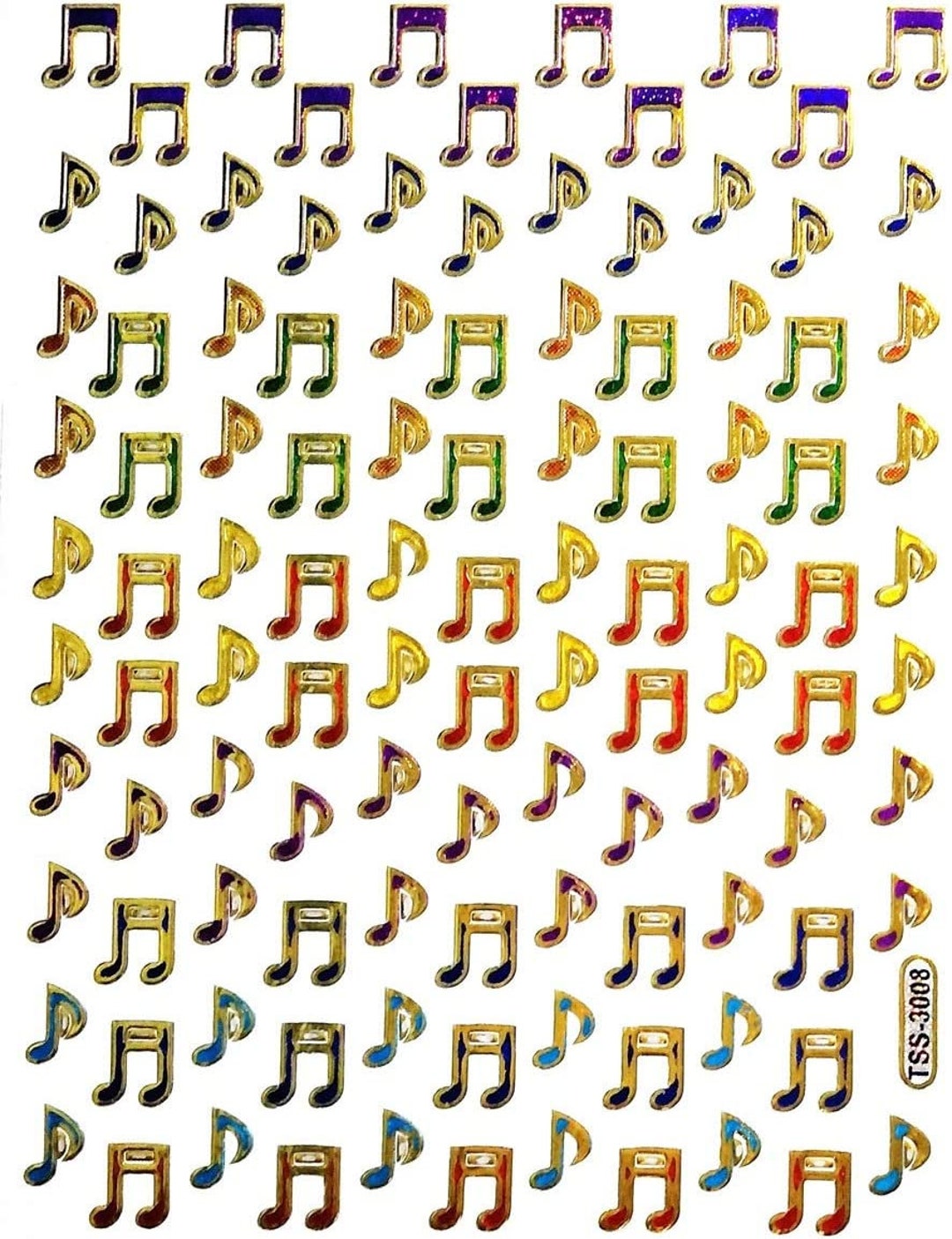 Gold Sparkle Glitter Prismatic Music Note Stickers - Etsy
