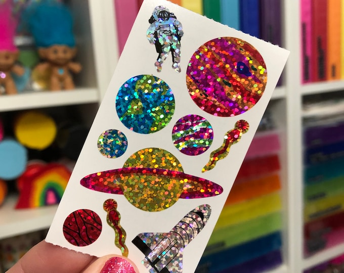 Gold & Silver Sparkle Prismatic Star Stickers - Etsy