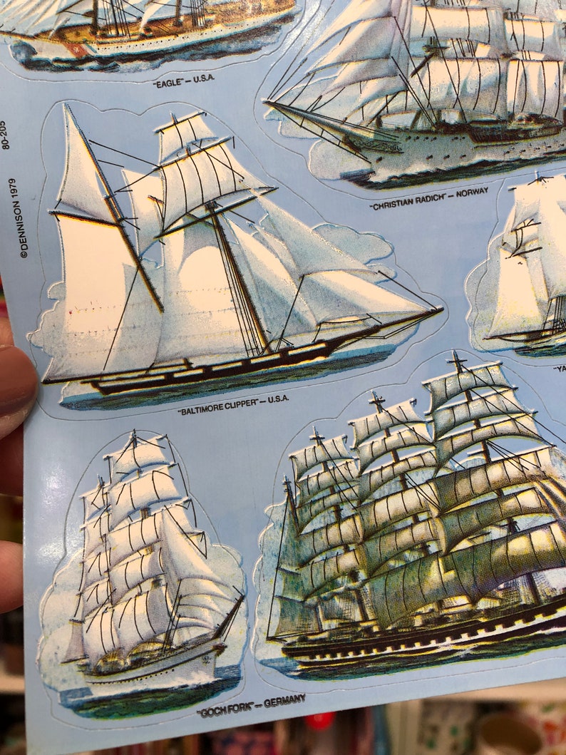 Sheet of Vintage 1979 Ship Boat Stickers - Etsy