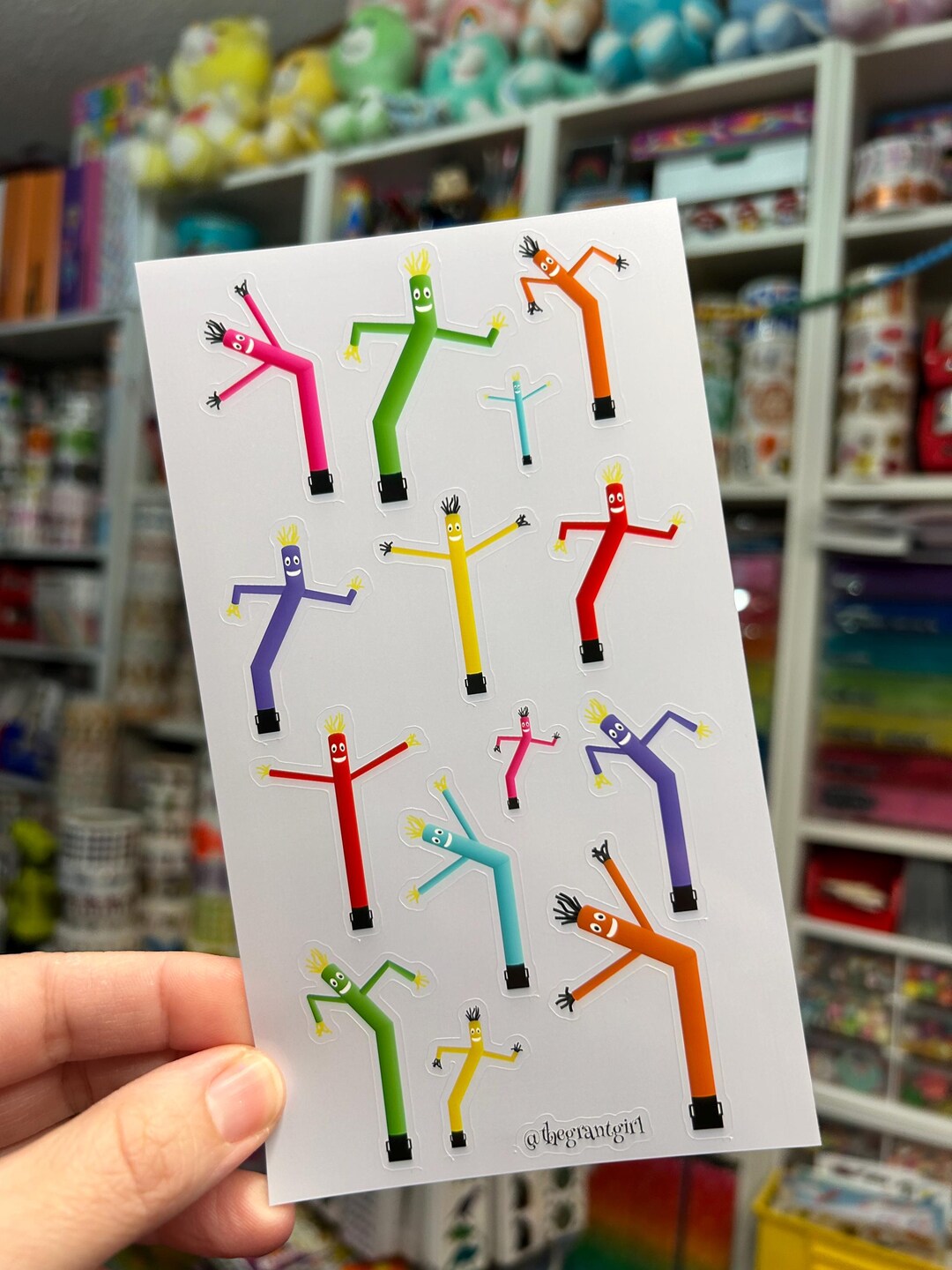 Sheet of Fun Wacky Wavy Arm Man Sky Puppet Stickers - Etsy