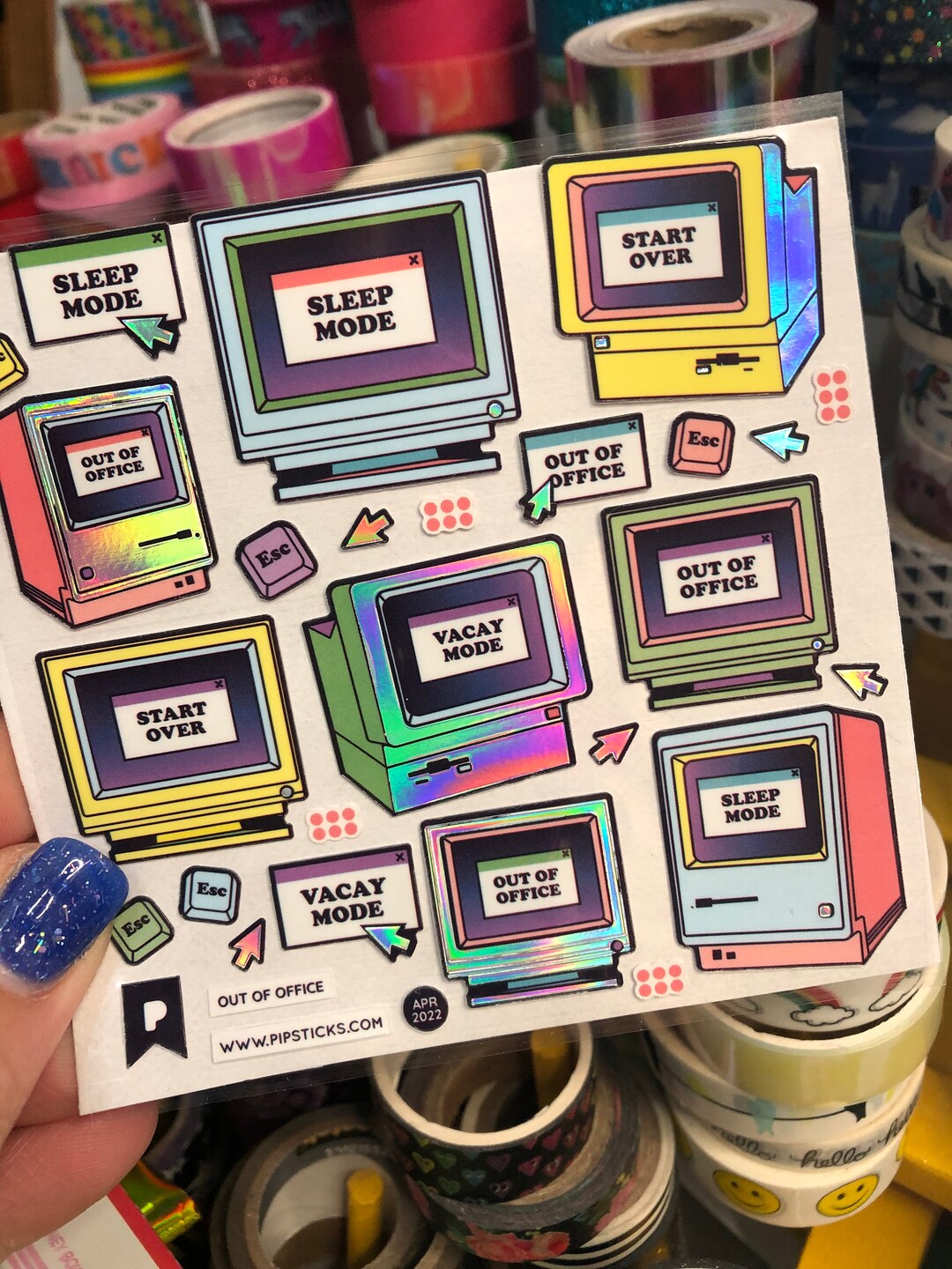 Rainbow Holographic Computer CPU Stickers - Etsy