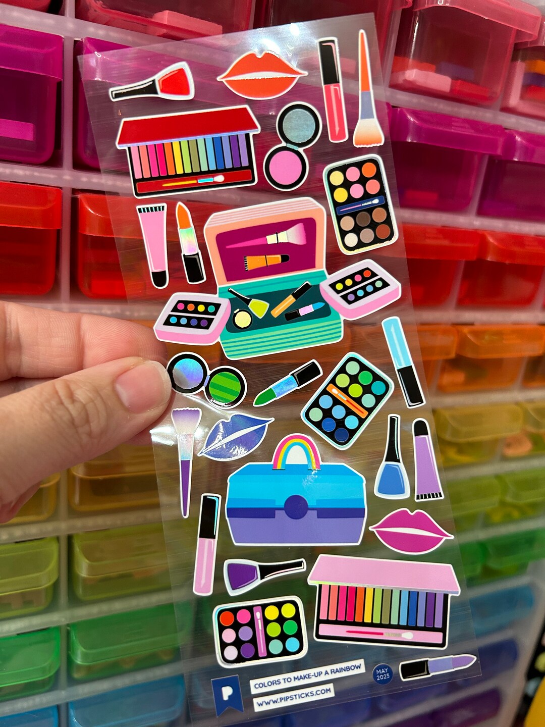 Sheet of Rainbow Makeup Cosmetics Stickers - Etsy
