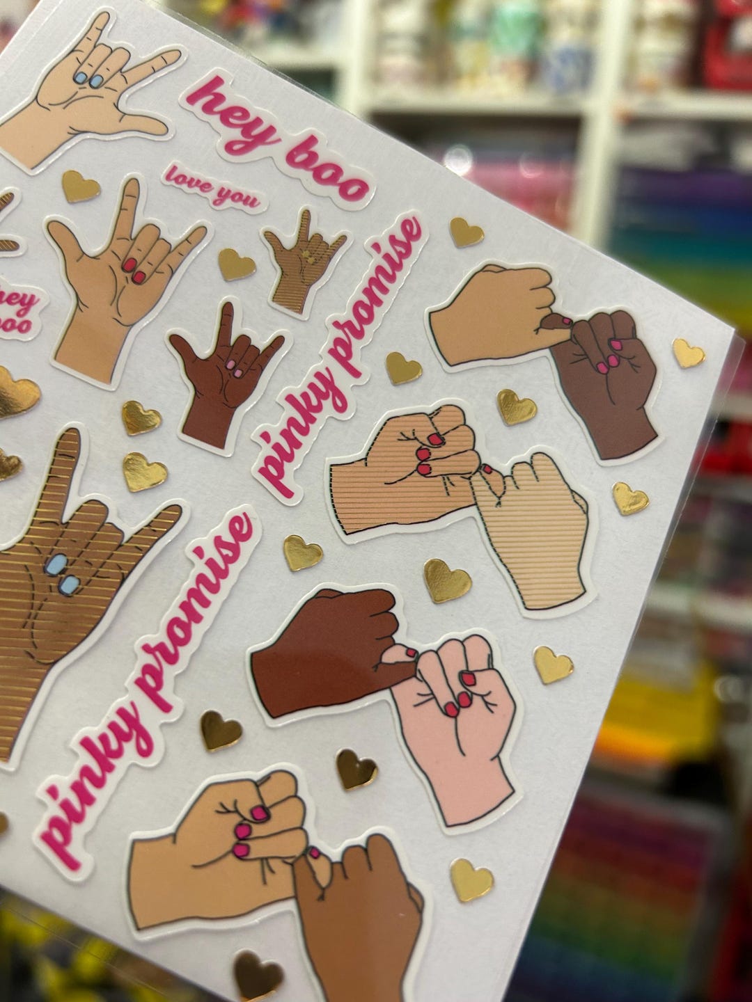 I Love You Pinky Promise Sign Language Hand Stickers - Etsy