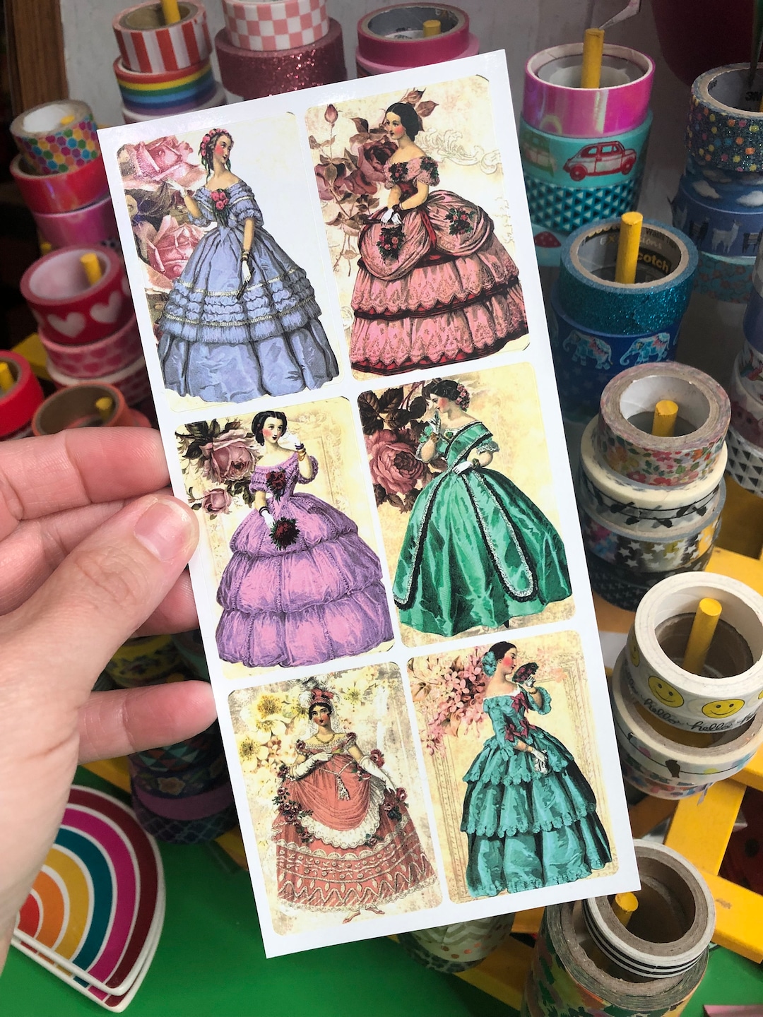 Sheet of Victorian Era Fancy Dress Women Stickers - Etsy