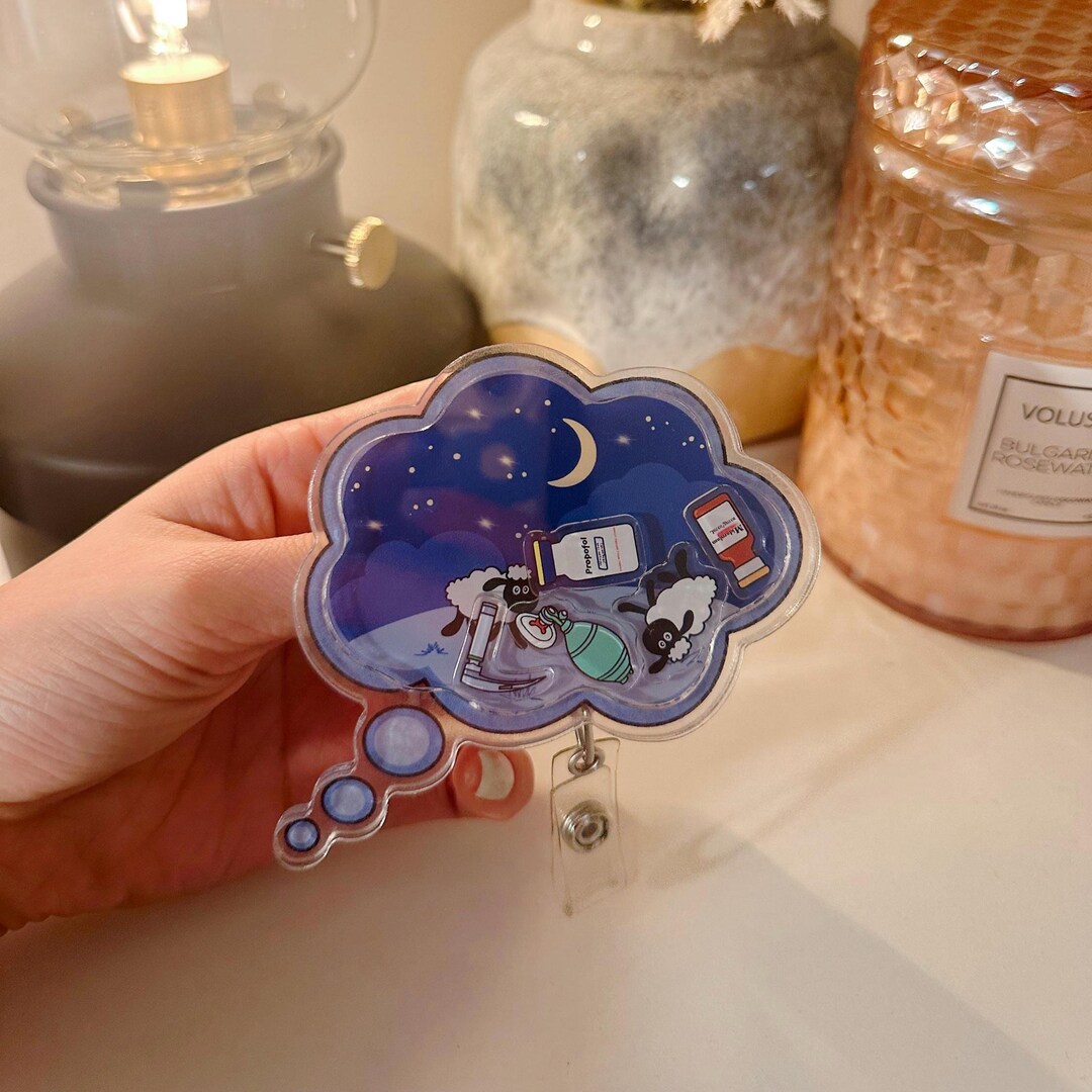 Anesthesia Counting Sheep Shaker Badge Reel | Retractable ID Badge ...