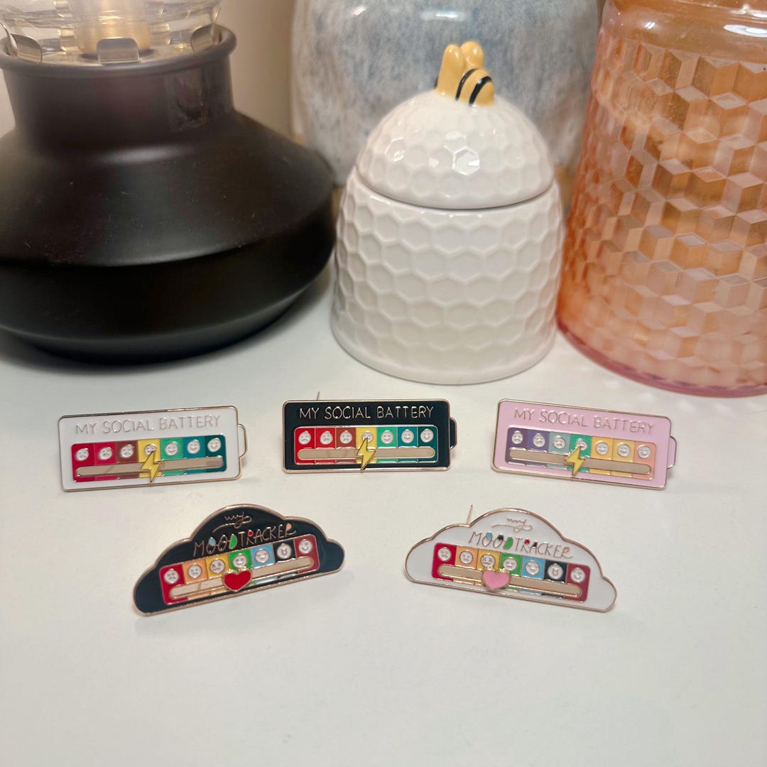 Social Battery & Mood Tracker Enamel Pin - Etsy