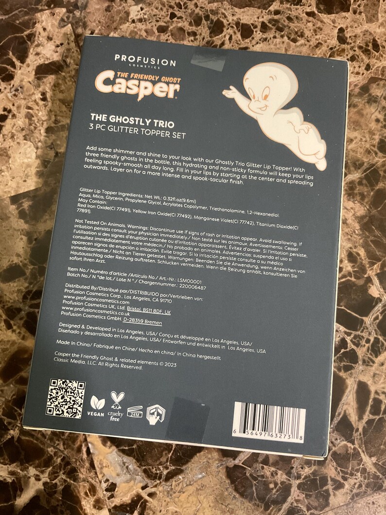 Casper the Friendly Ghost Lip Glitter Topper Set - Etsy