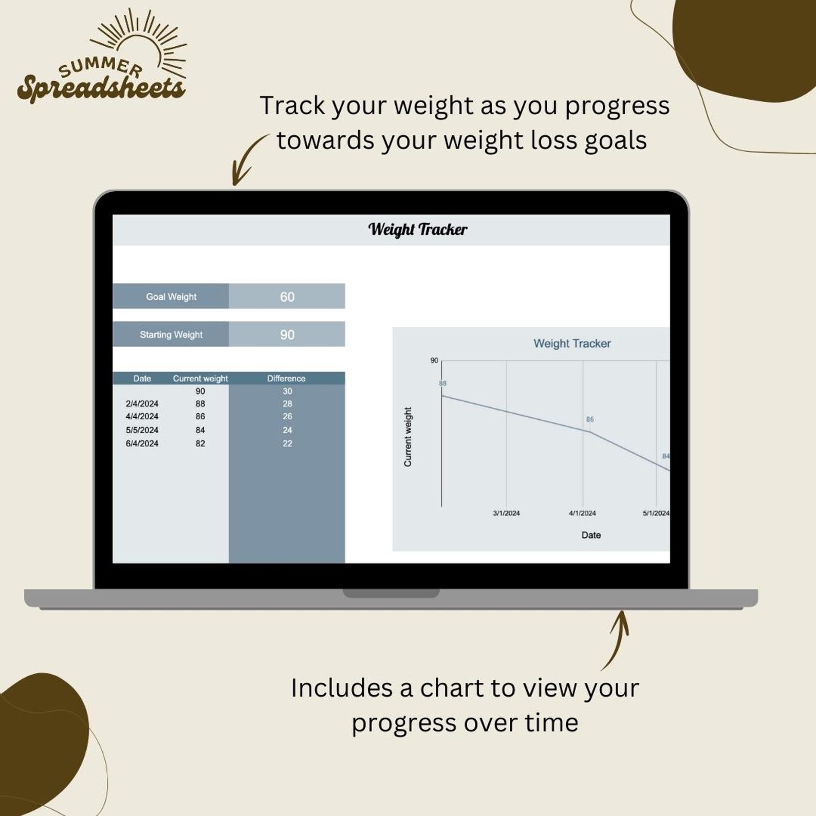 Fitness Google Sheets Spreadsheet | Digital Planner | Weight Loss ...