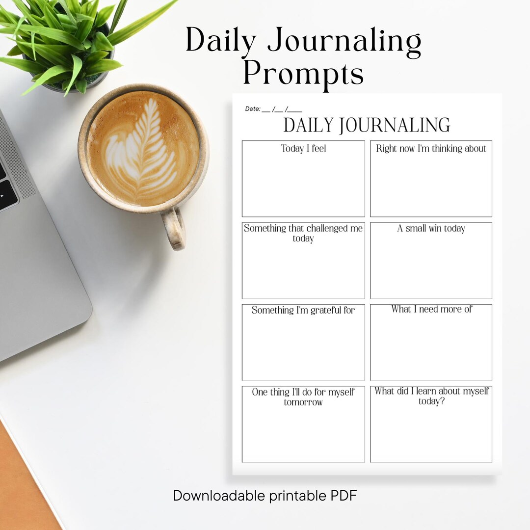 Daily Journal Printable PDF | Minimalist Reflection - Etsy