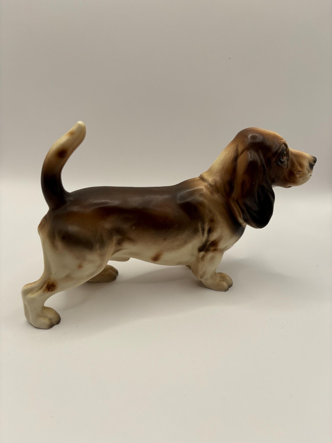 Vintage Enesco 1950s Bassett Hound Dog Porcelain Bisque Ceramic ...