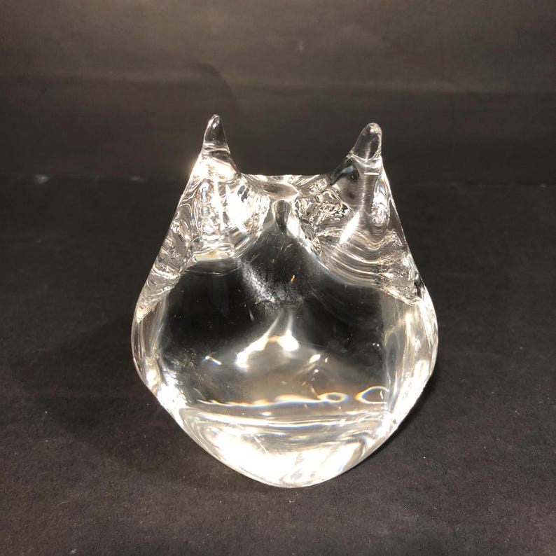 Vintage Mid Century Modern French Clear Glass Owl Sculpture From Daum 3 ...