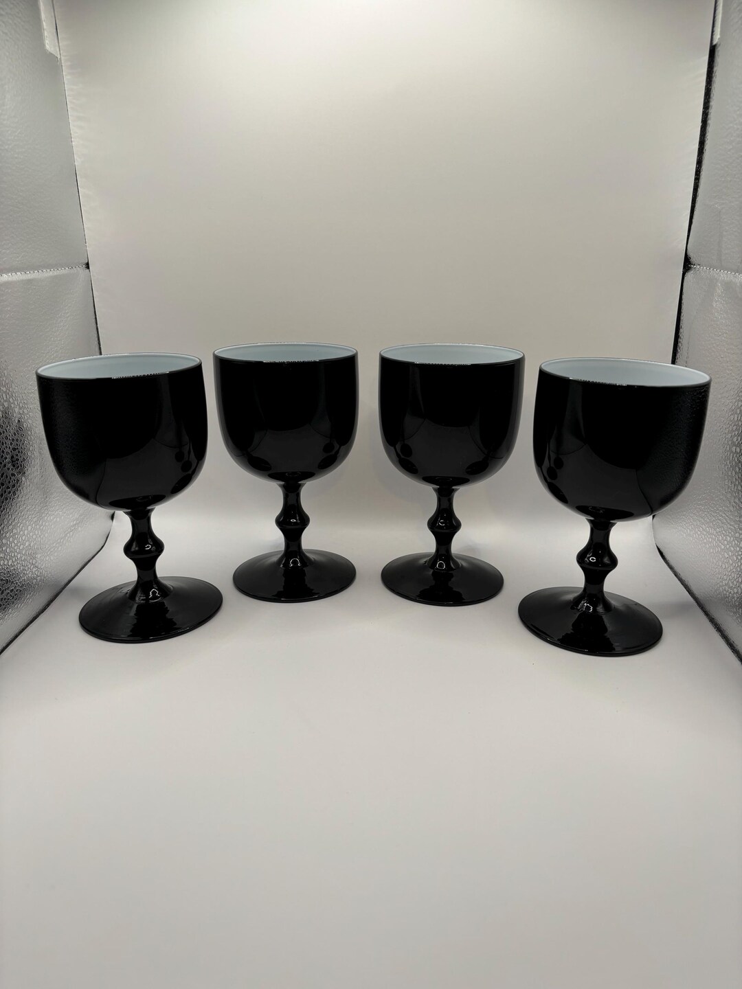 Vintage Carlo Moretti Set of 4 Glasses, Cased Glass Wine Glasses ...
