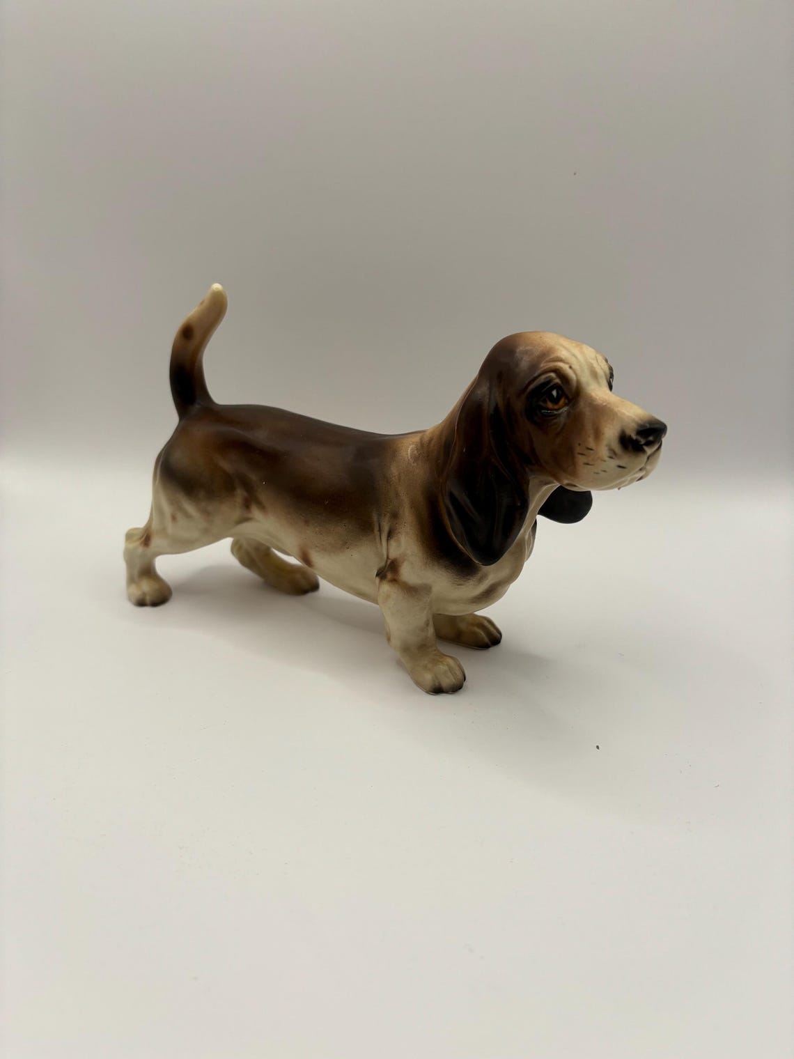 Vintage Enesco 1950s Bassett Hound Dog Porcelain Bisque Ceramic ...