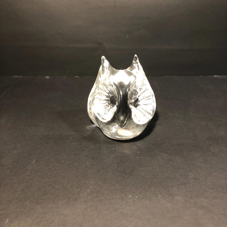 Vintage Mid Century Modern French Clear Glass Owl Sculpture From Daum 3 ...