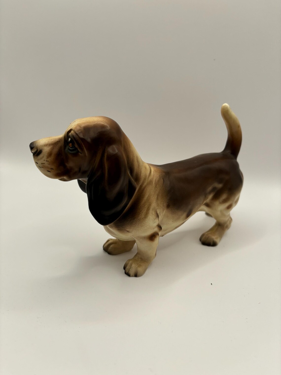Vintage Enesco 1950s Bassett Hound Dog Porcelain Bisque Ceramic ...