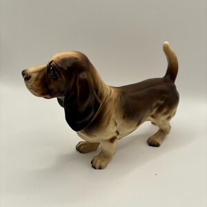 Vintage Enesco 1950s Bassett Hound Dog Porcelain Bisque Ceramic ...
