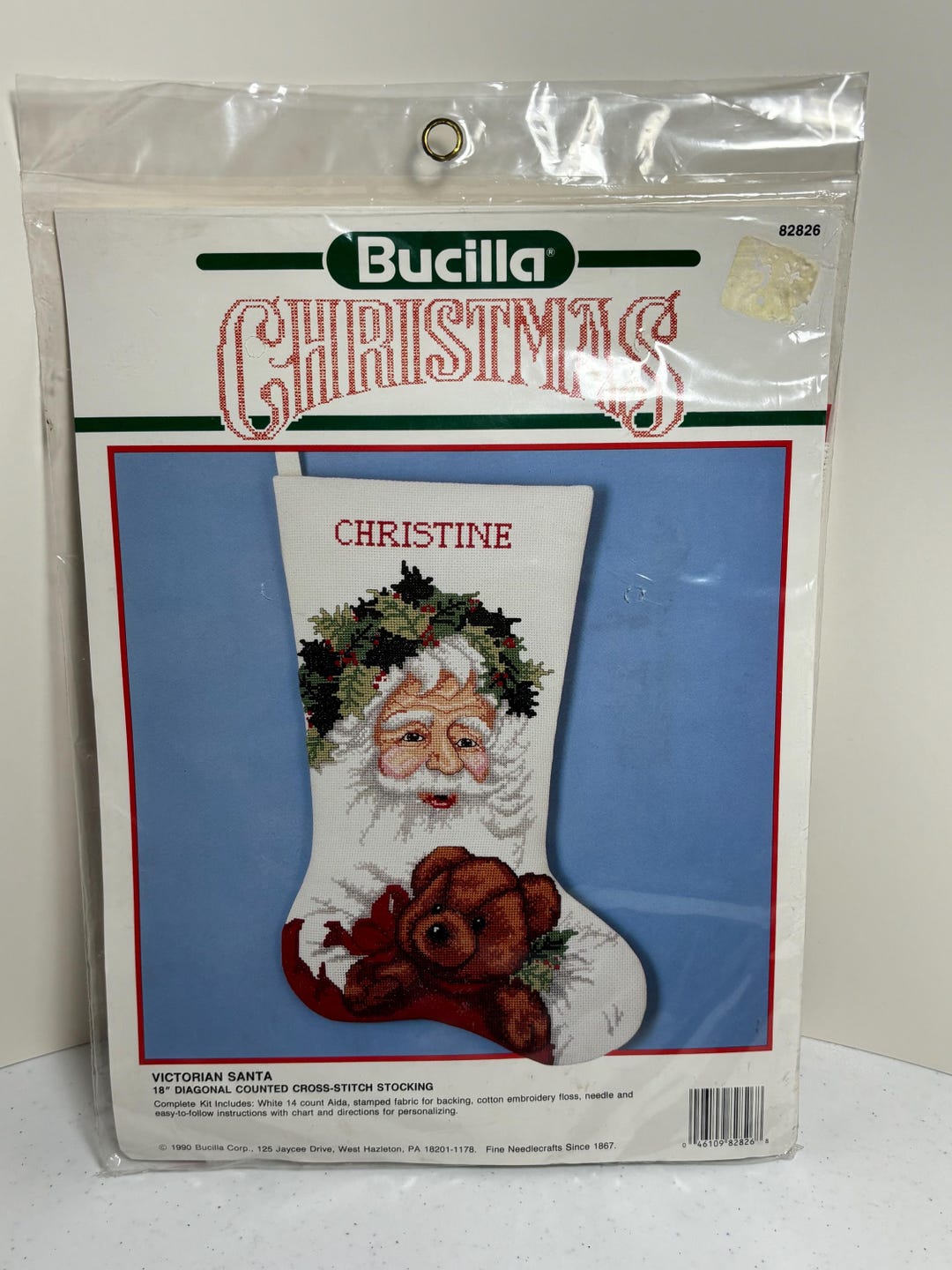 Bucilla Christmas Cross Stitch Kit Victorian Santa 18 Inch Diagonal ...