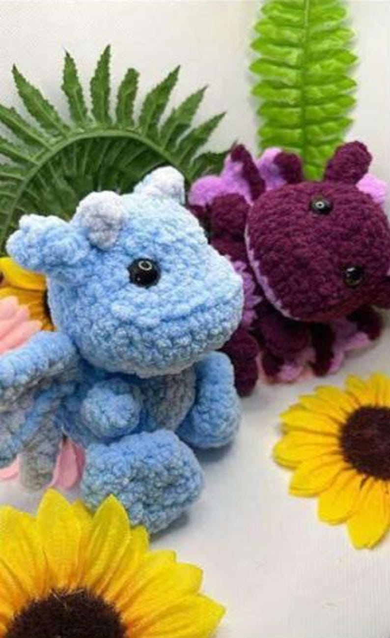 Blue Dragon Plush Crochet Amigurumi Pattern - PDF - Gift for Her ...