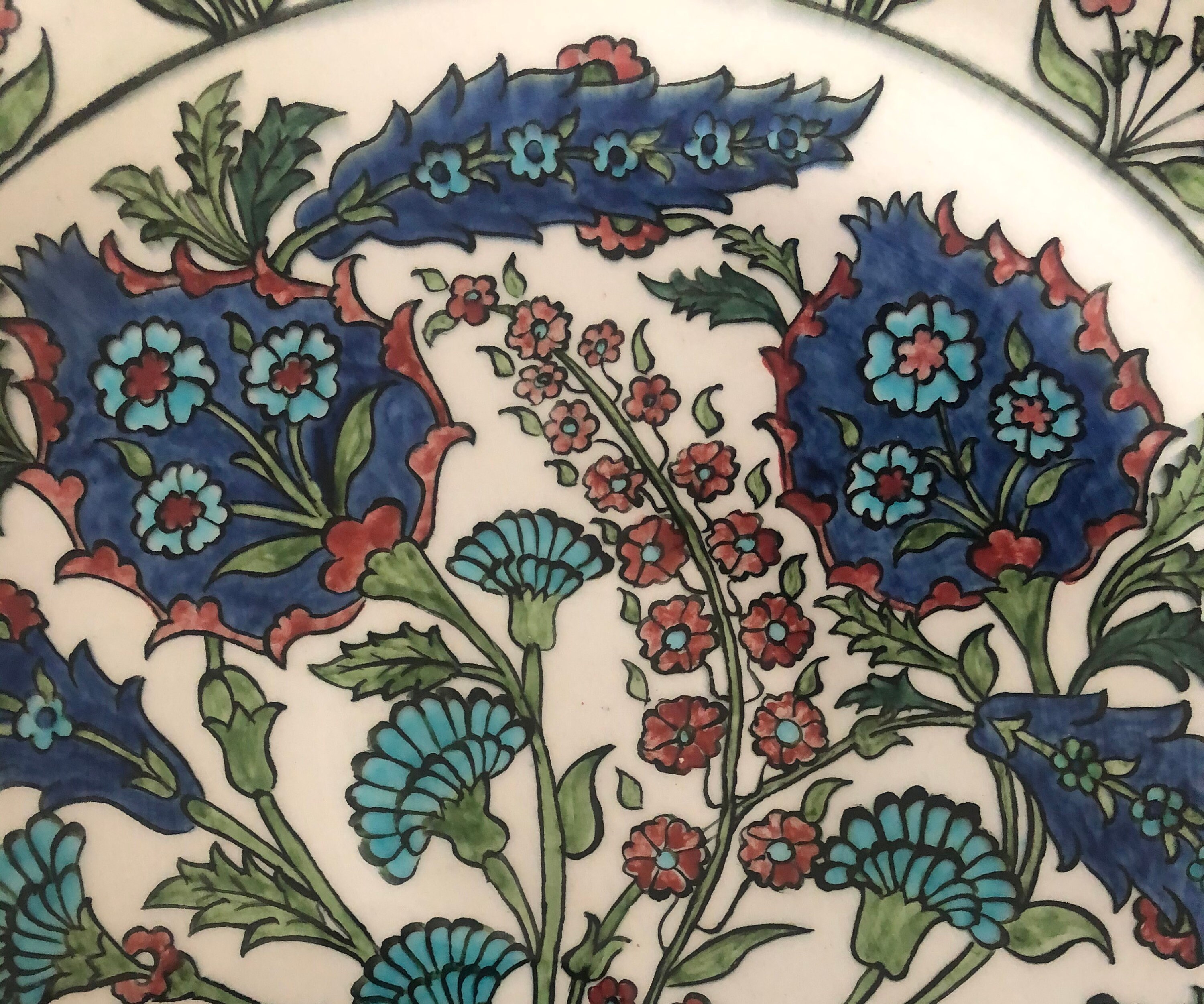 Iznik Ware Inspired Dish With Flower Bouquet - Handmade - Home Decor - Fine Art Ceramics - Etsy