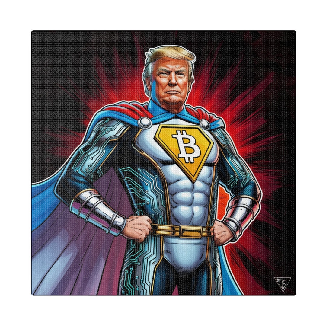TRUMP SUPERHERO BITCOIN Canva - Etsy