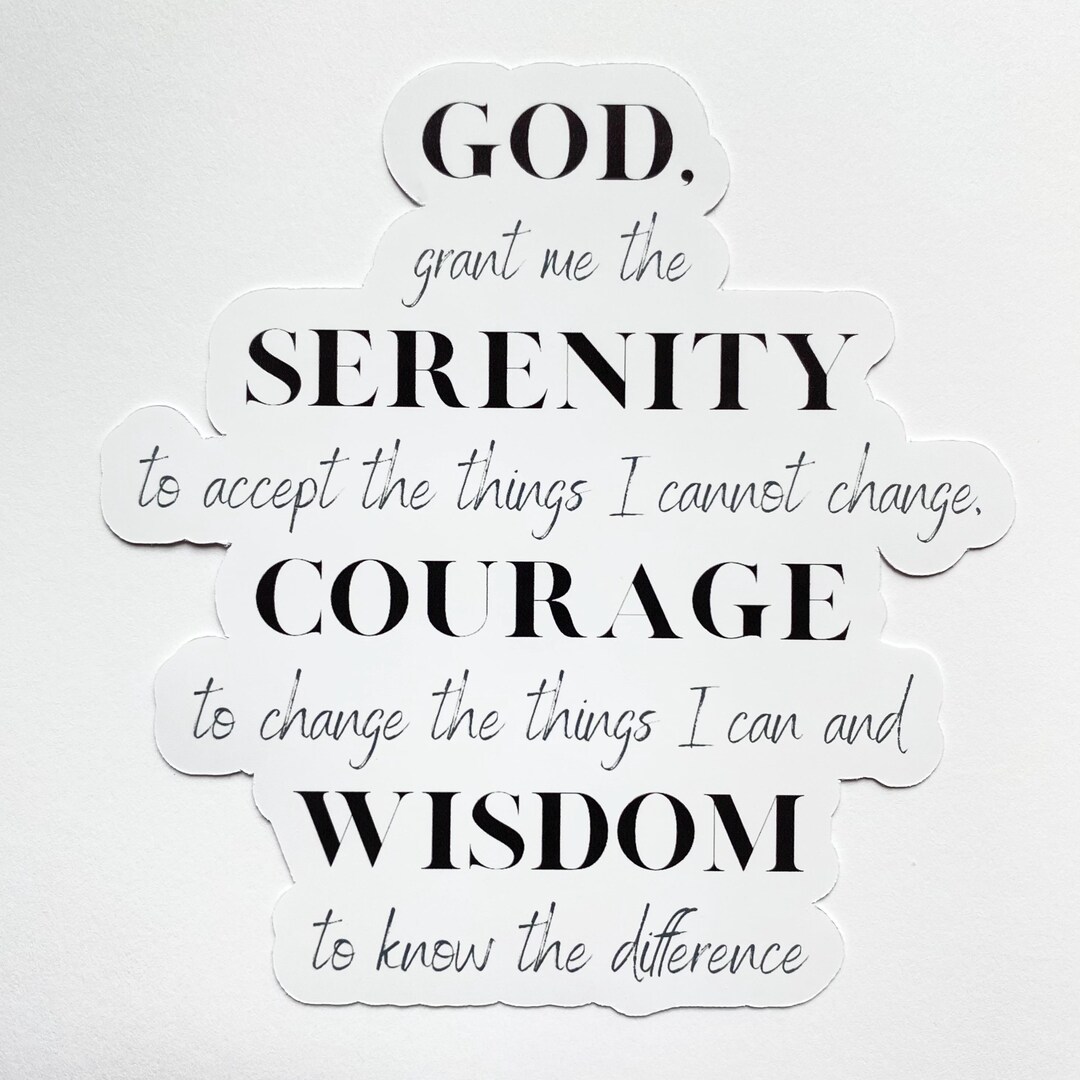 Serenity Prayer Sticker Recovery Sticker Sober Gifts Sobriety Stickers ...