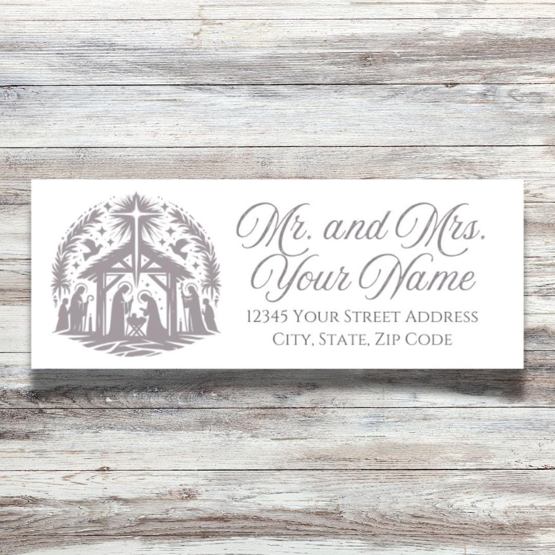 Nativity Scene Return Address Labels - Custom Address Labels ...