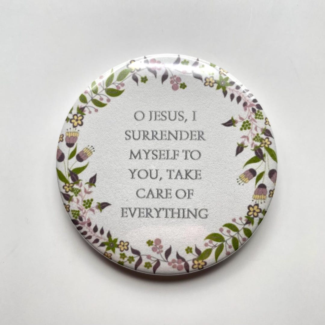 Jesus Christ Floral Prayer Pin – Catholic Christian Gift (2.25 Inch) - Etsy