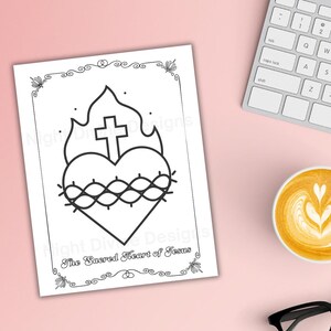 Sacred Heart of Jesus Coloring Page: Printable Christmas Activity ...