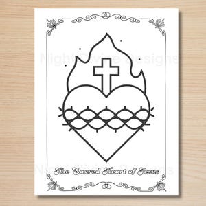 Sacred Heart of Jesus Coloring Page: Printable Christmas Activity ...
