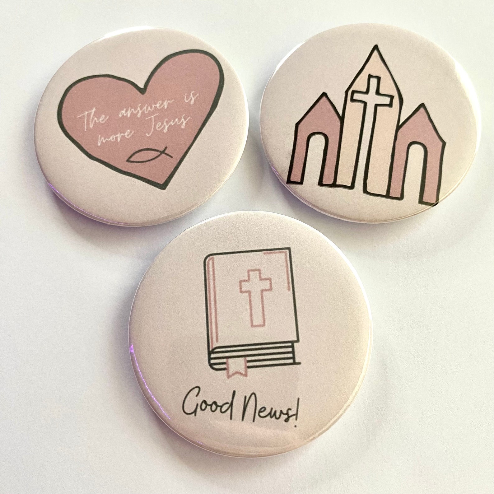 Pink Jesus Pin Set Catholic Gifts Christian Gifts Religious Gifts 2.25 ...