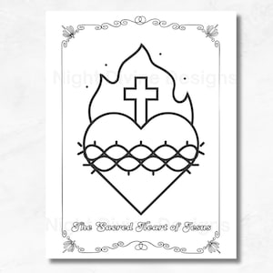 Sacred Heart of Jesus Coloring Page: Printable Christmas Activity ...