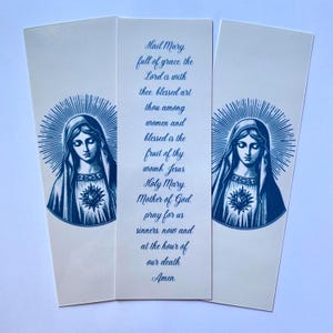 Hail Mary Bookmark - Mother Mary Bookmark - Catholic Bookmark ...