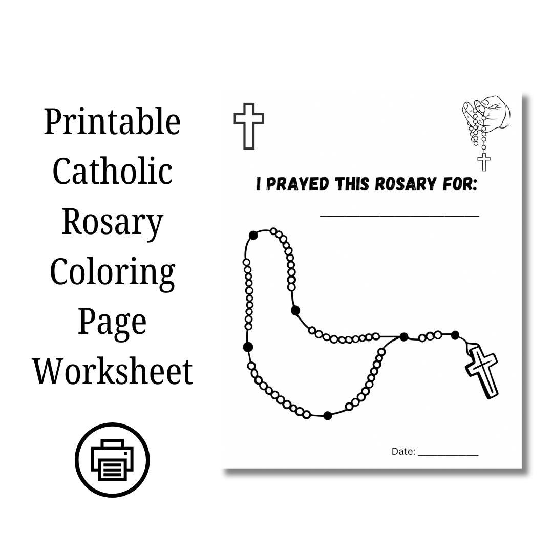Catholic Rosary Coloring Worksheet – Printable Sunday School Activity ...