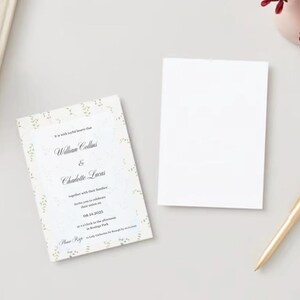 Simple Greenery Wedding Invitation - Etsy