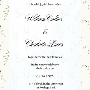 Simple Greenery Wedding Invitation - Etsy