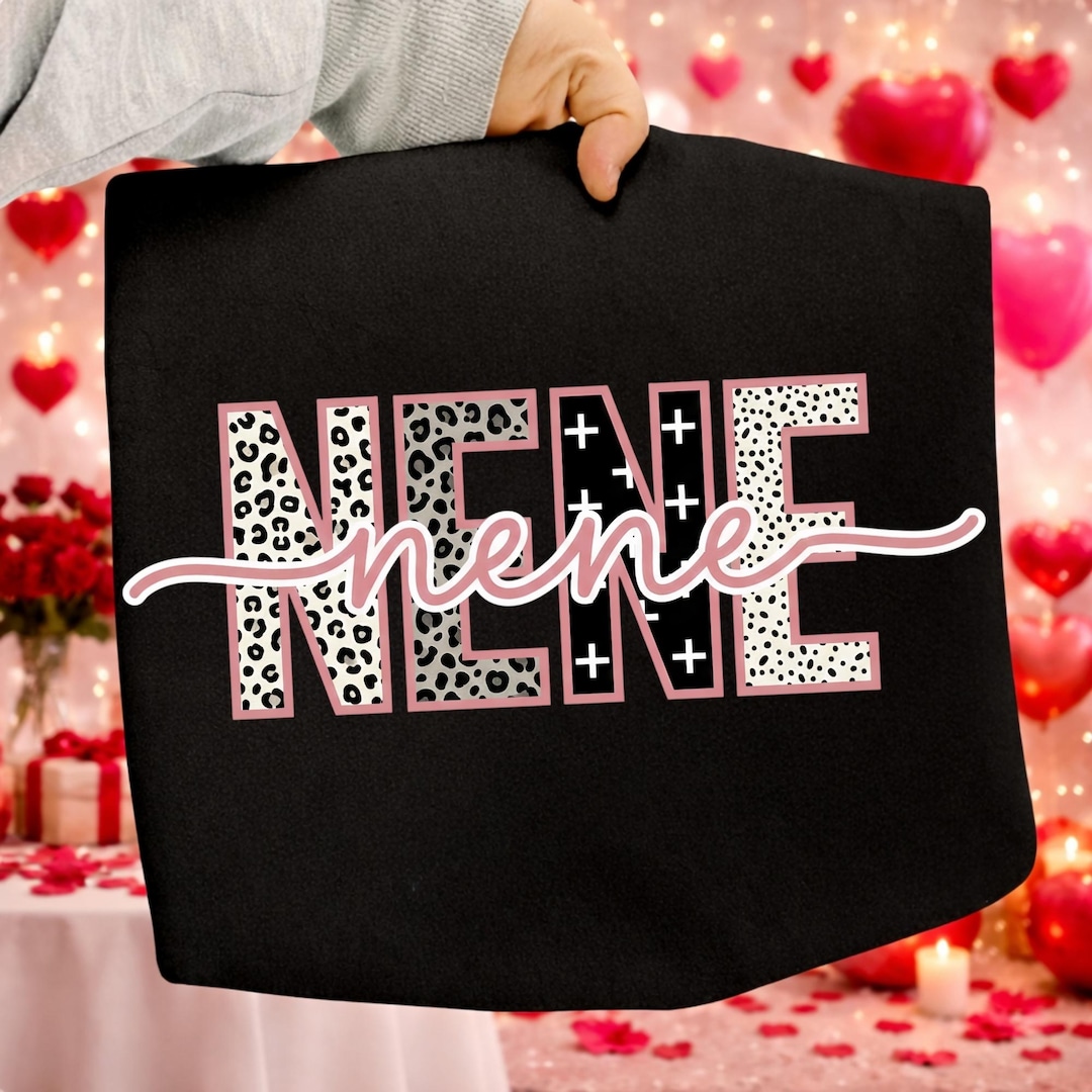 Preppy Leopard NENE PNG, Pink Block Letter Grandma Clipart, Mother’s ...
