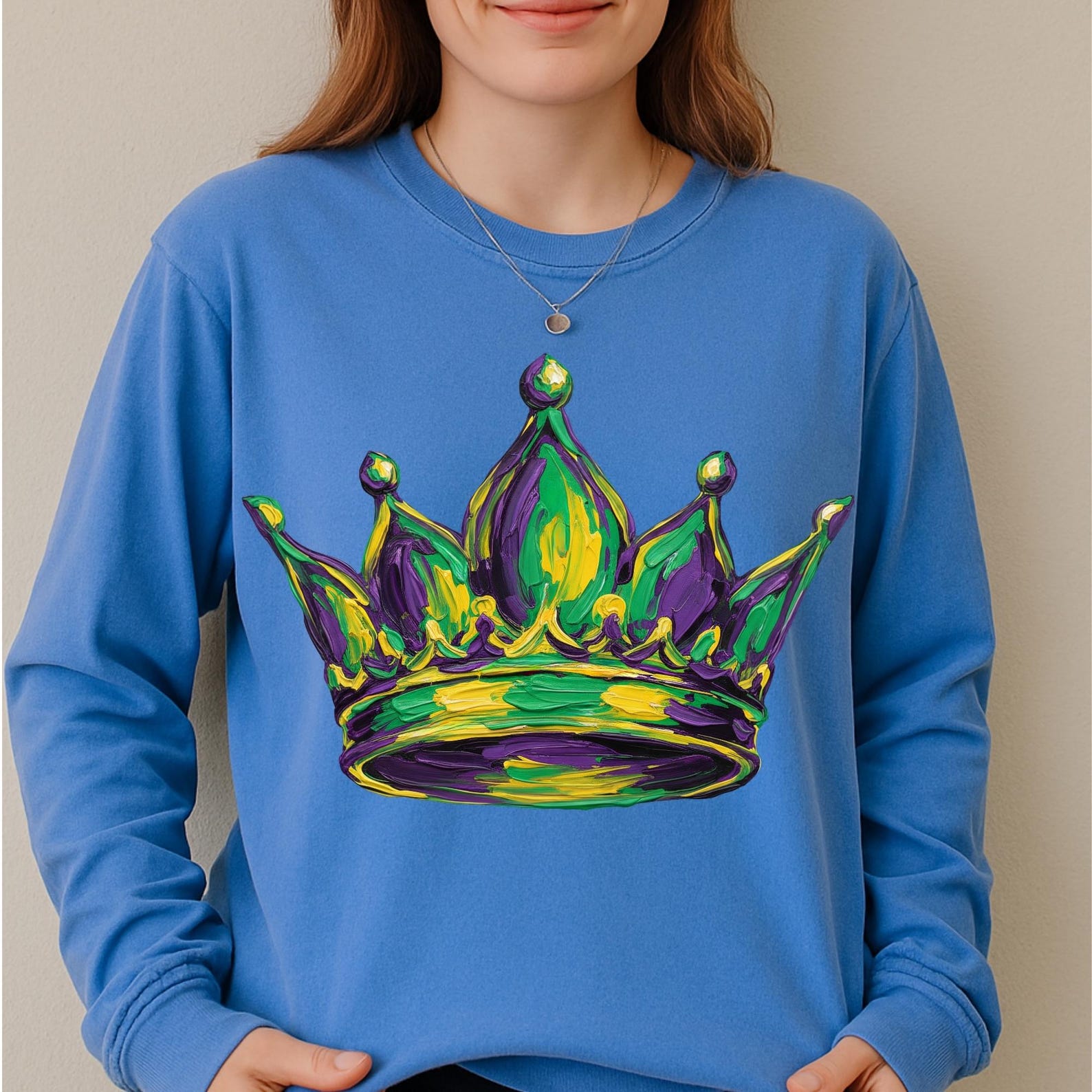 Mardi Gras Brushstroke Crown PNG – Hand Painted Carnival Crown Design ...