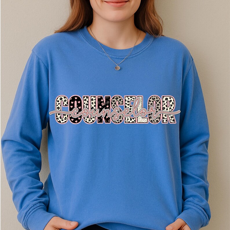 Cute Valentine Counselor PNG, Leopard Print Counselor Shirt Design ...