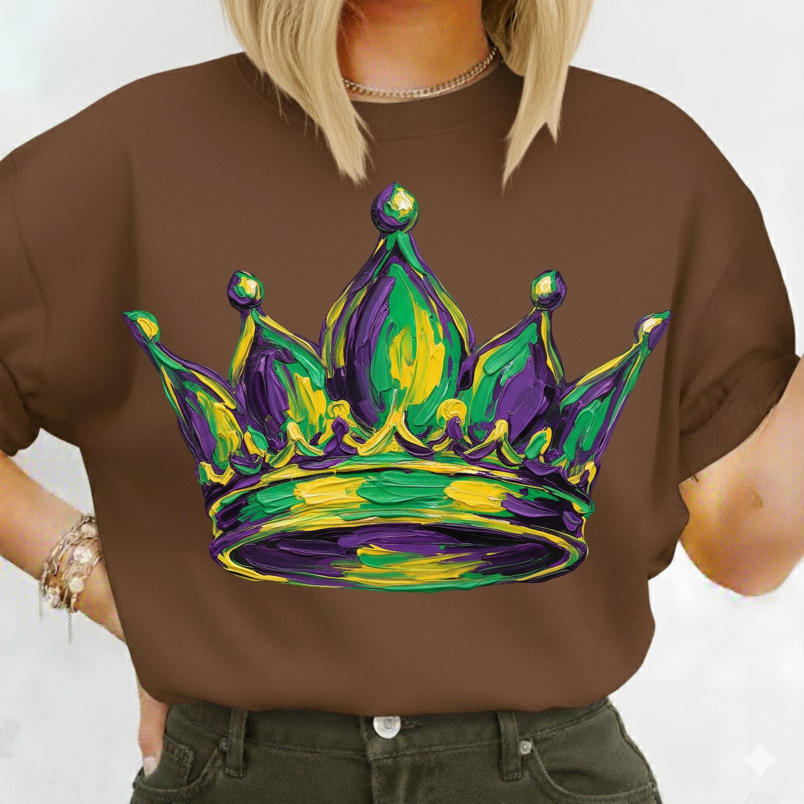 Mardi Gras Brushstroke Crown PNG – Hand Painted Carnival Crown Design ...