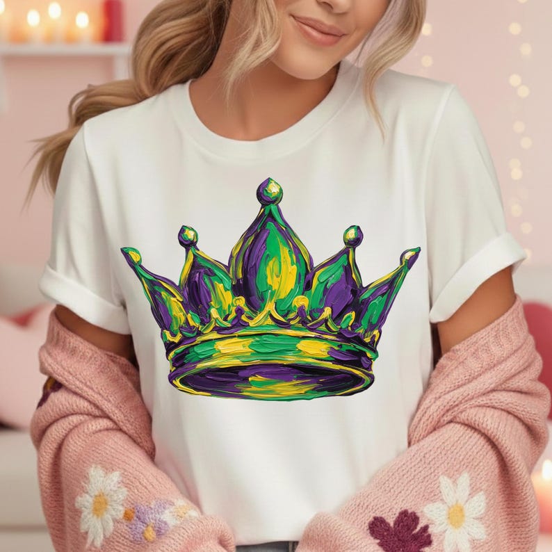 Mardi Gras Brushstroke Crown PNG – Hand Painted Carnival Crown Design ...