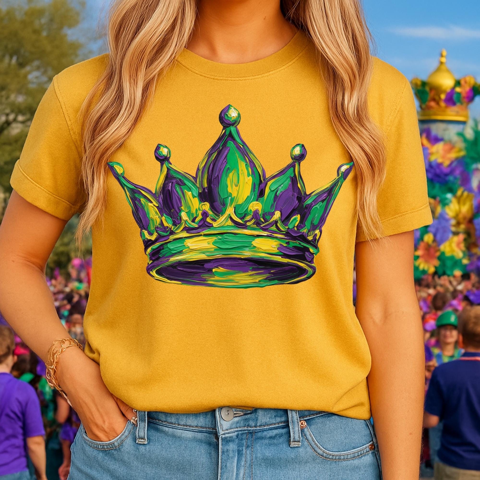Mardi Gras Brushstroke Crown PNG – Hand Painted Carnival Crown Design ...
