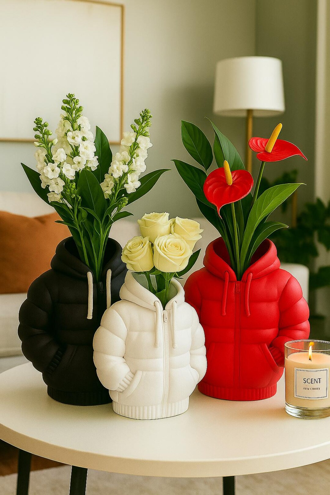 3D Printed Puffer Jacket Vase: Modern Hoodie Planter - Etsy