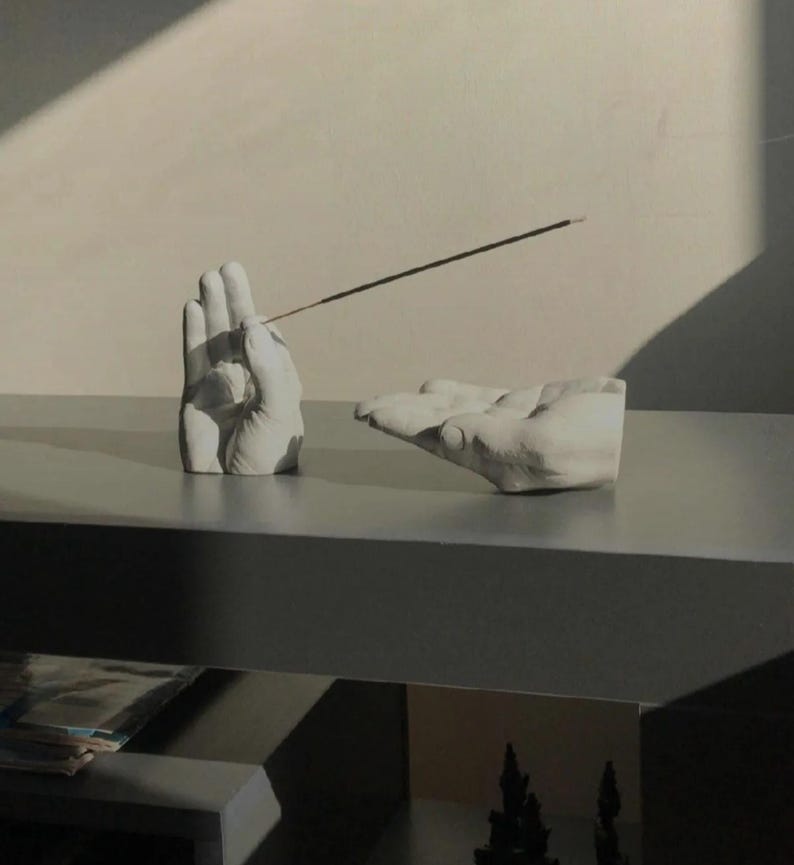 Stone Look Real Hand Incense Holder, Gift Special Design Incense Hand ...