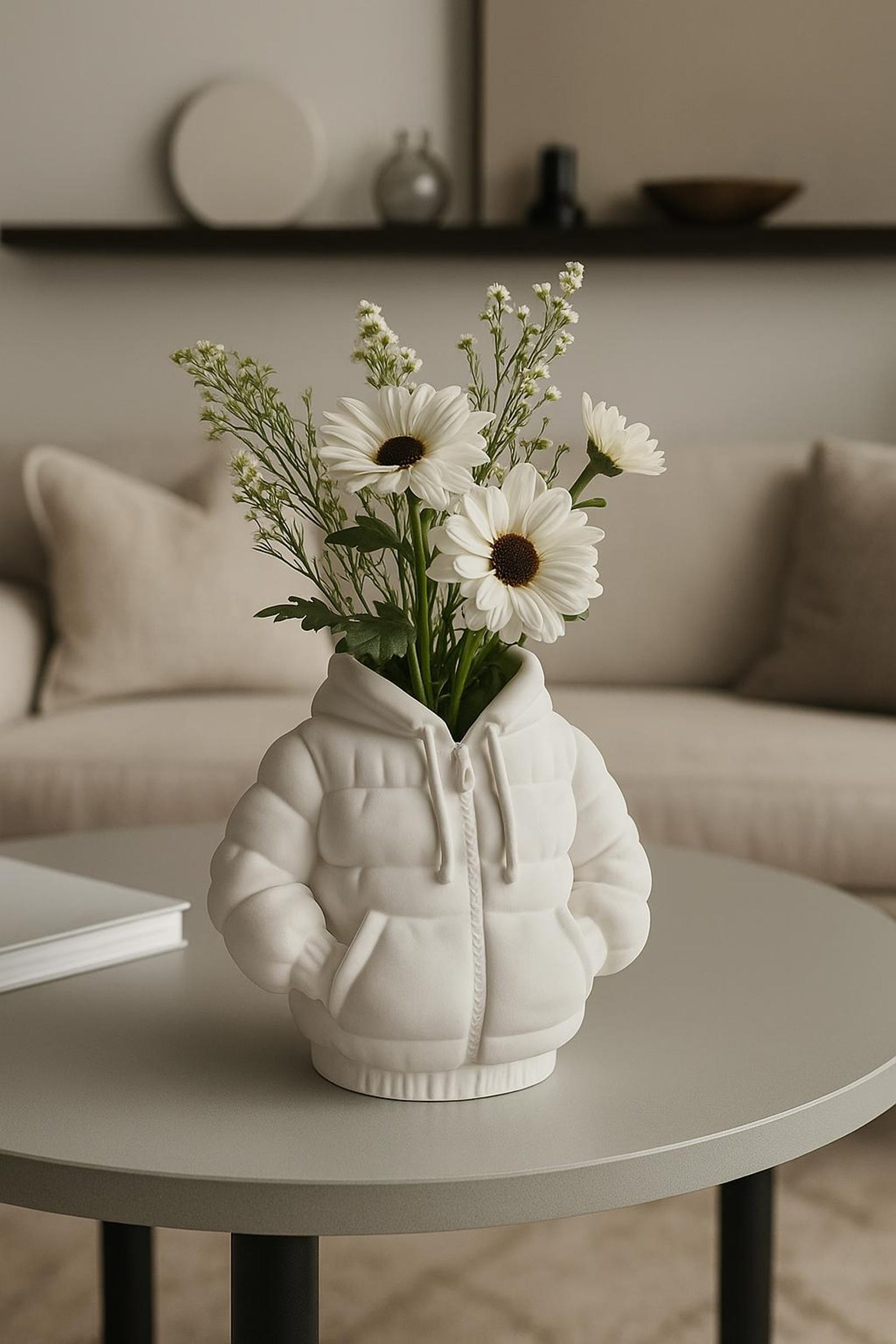 3D Printed Puffer Jacket Vase: Modern Hoodie Planter - Etsy