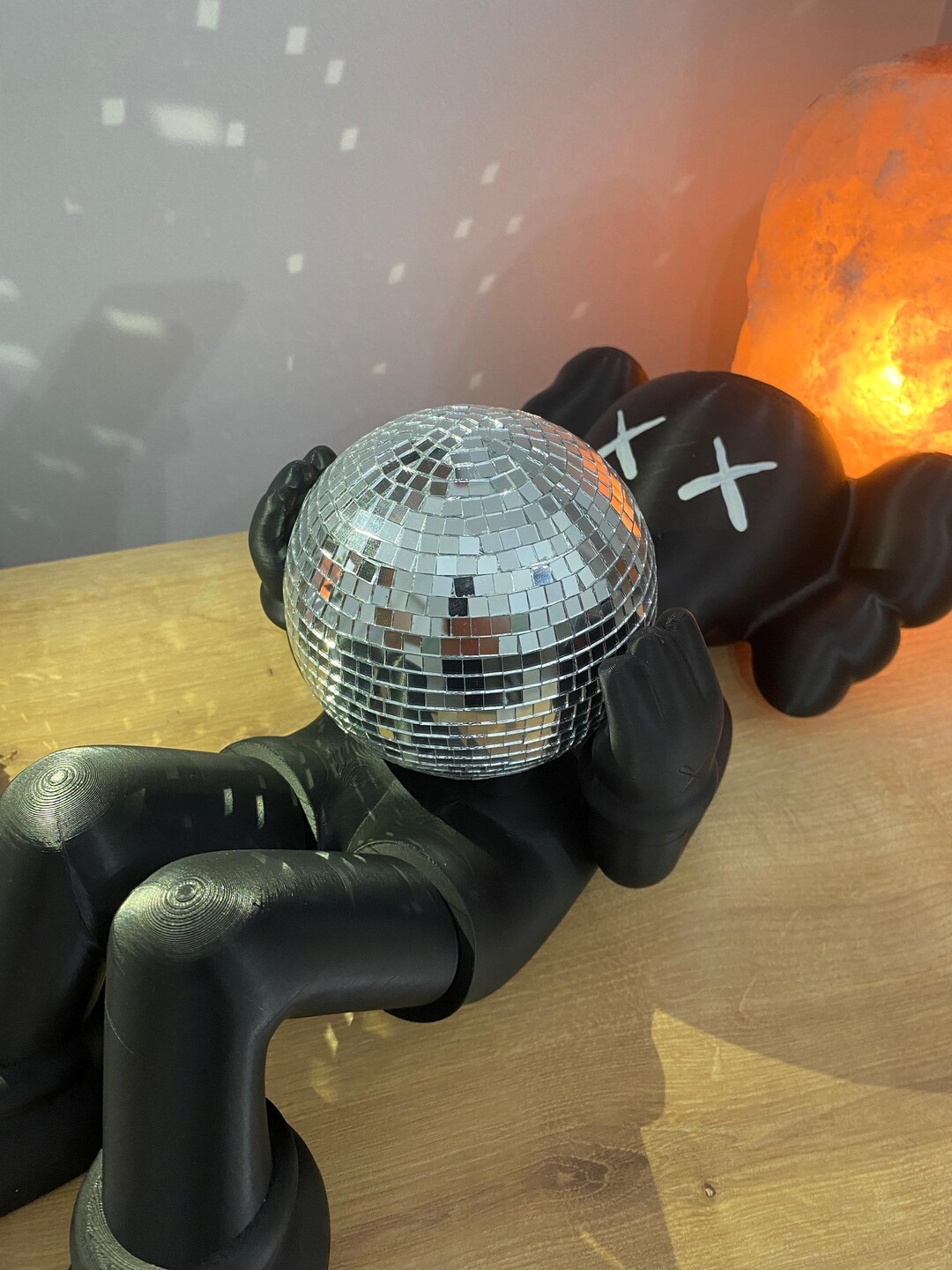 Big Man Kaws and Mirror Mosaic Covered Disco Ball, Decorative Figure ...