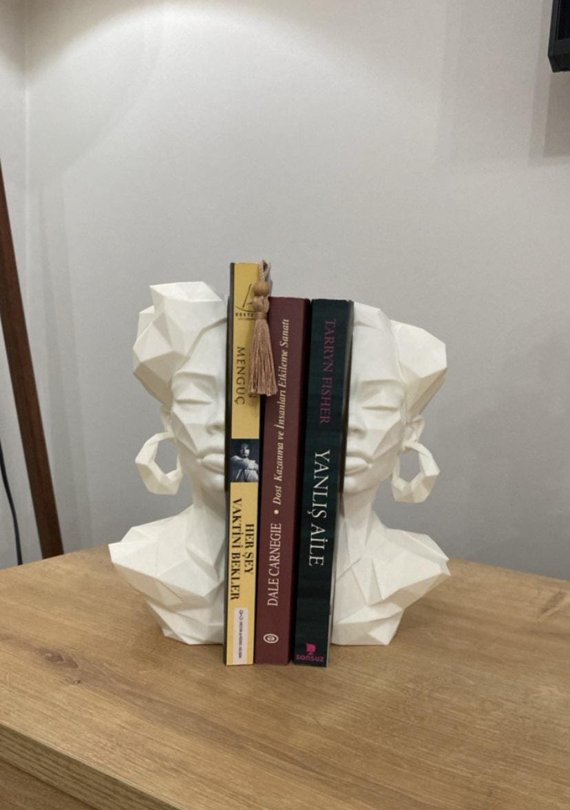Geometric African Woman Bookend – 3D Printed PLA, Modern Home Decor ...