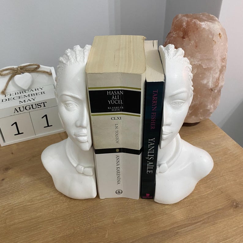African Woman Concrete Bookends, Ethnic Home Decor - Etsy